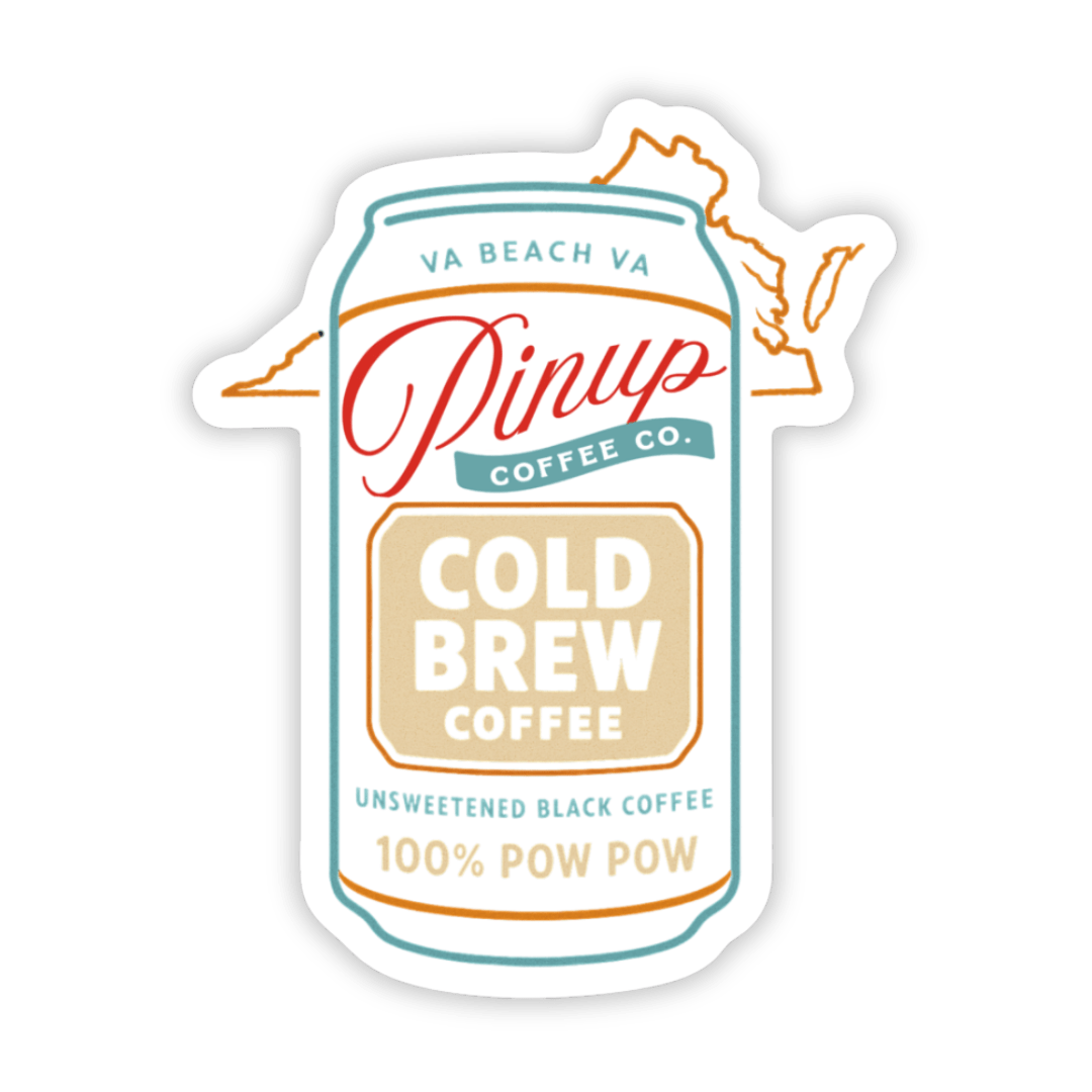 Pinup Coffee Co Cold Brew Can Sticker | Virginia Beach, VA